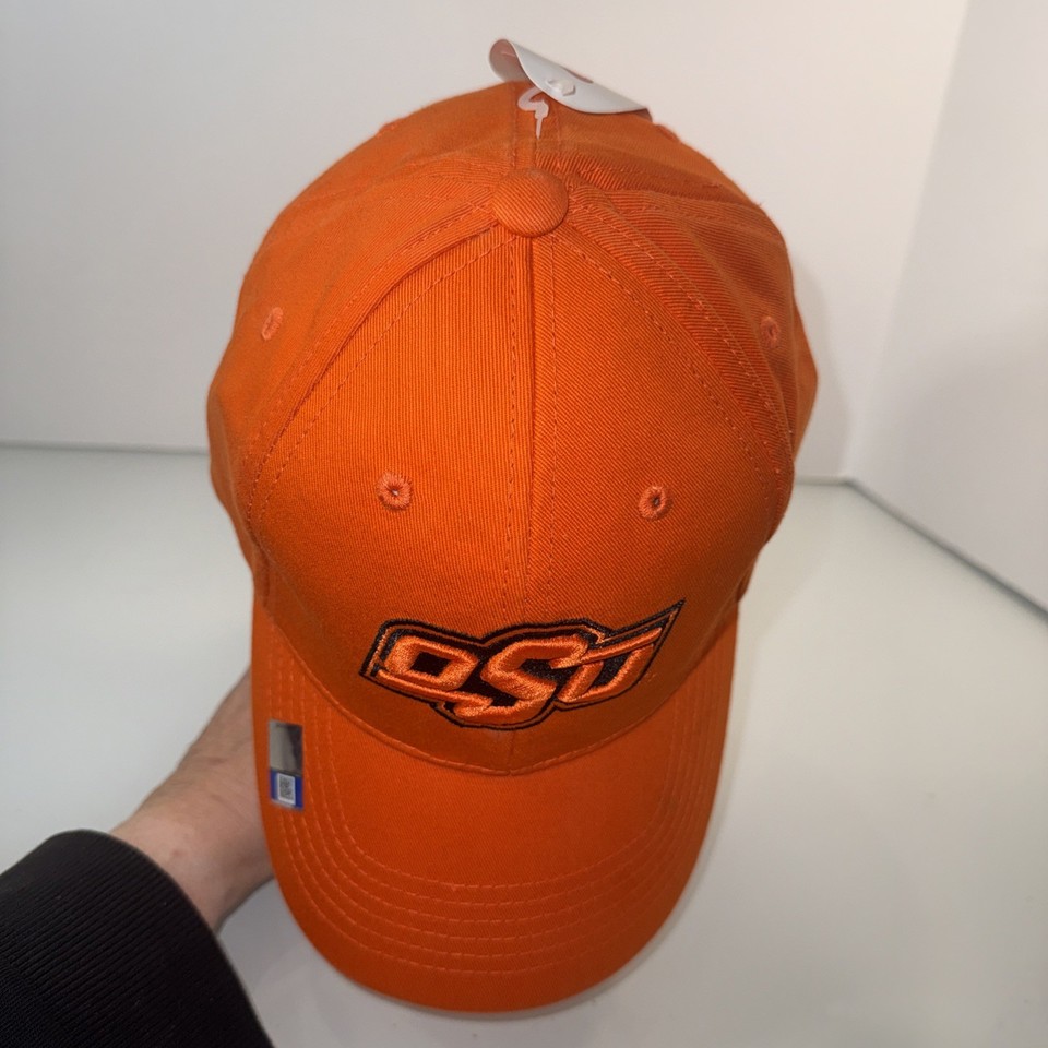 Oklahoma State Cowboys OSU letters Orange Black on Orange Hat Cap Hook ...
