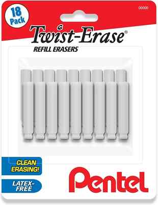 Twist Erase Refill Erasers - Pack of 18 - Latex-Free Eraser Refills for ...
