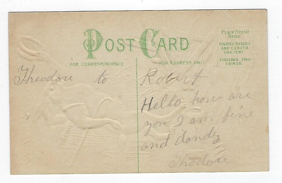 Early 1900's Easter Postcard Upright Bunny Carrying Basket Of Eggs ...