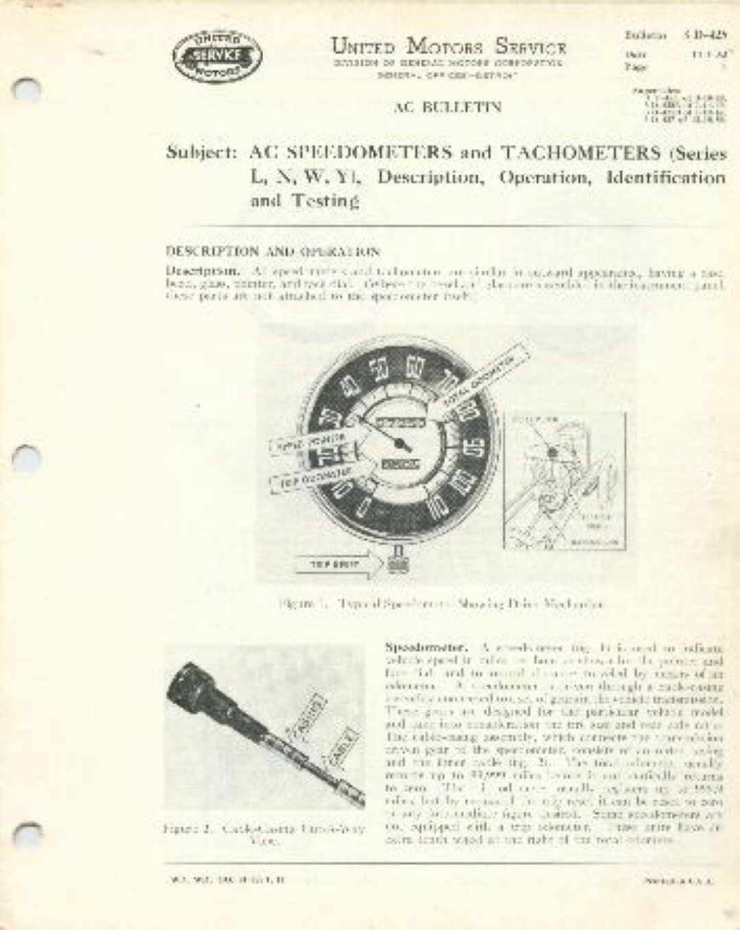 1946-1952 Buick Speedometer Repair Information 1946 1947 1948 1949 50 ...