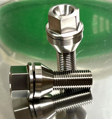14x1.5 19HEX 28mm 60 Degree Floating Rotating Seat Titanium Lug Bolts ...