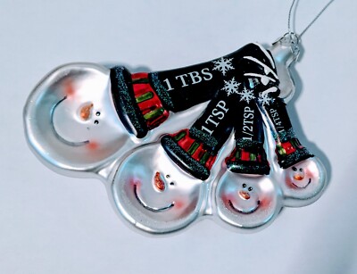 5.2 Glass Snowman Measuring Spoons Holiday Christmas Ornament 2664940 ...