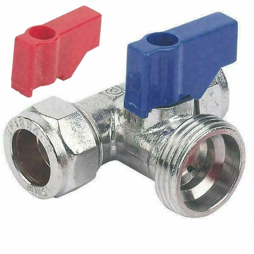Compression Tap Washing Machine Dishwasher 180° Degree T-Piece Valve 3/ ...