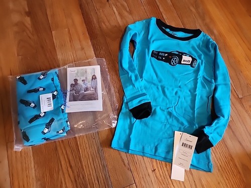 New~ Leveret Cotton Boy Pajama Set Pjs (2-Piece) Size 8 Blue Police Car ...