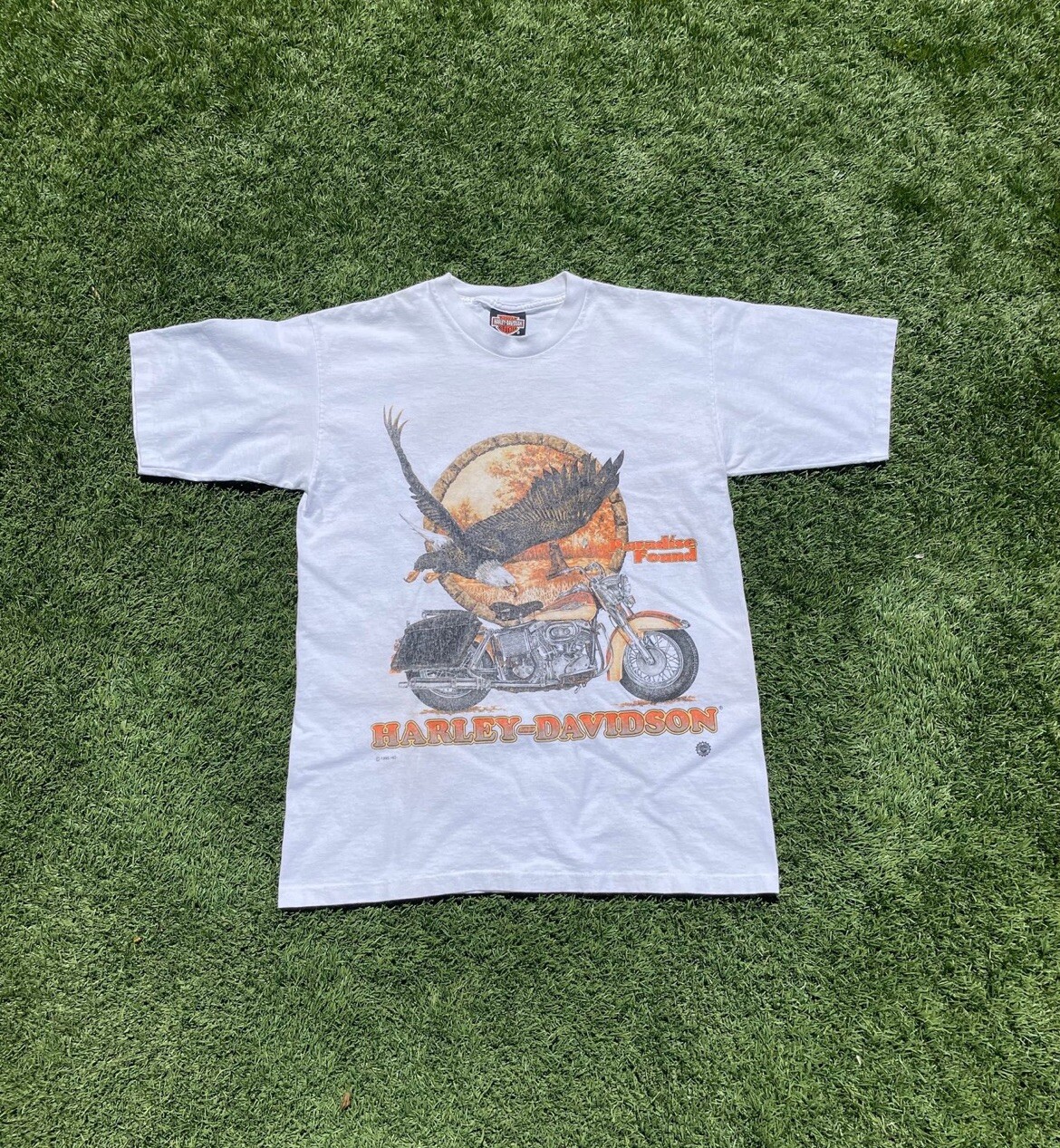 Vintage Harley Davidson Paradise Found Eagle Tee 1995 - Gem