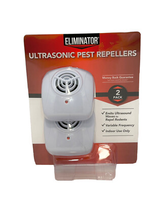 NEW Eliminator Ultrasonic Indoor Pest Repellers 2 Pack Plug In Rodents ...