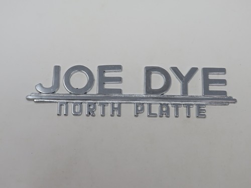 Vintage Joe Dye Ford Mercury NE Car Dealership Metal Nameplate Emblem ...