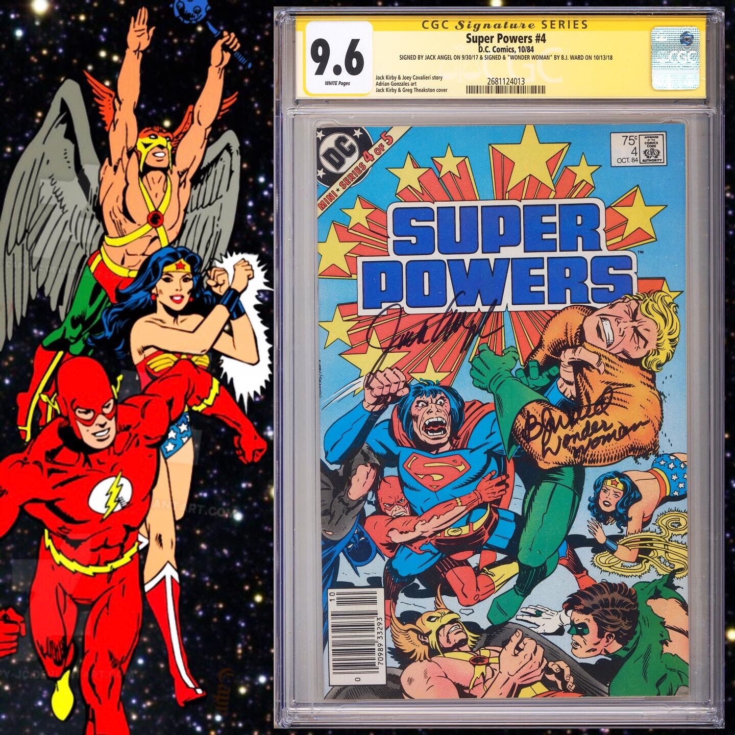 CGC 9.6 SS Super Powers #4 Newsstand signed by Jack Angel & B.J. Ward ...
