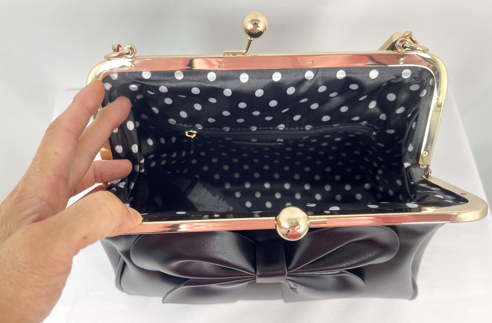 Vintage Style Big Bow Kisslock Handbag – Dancing Days 50s Retro Purse ...