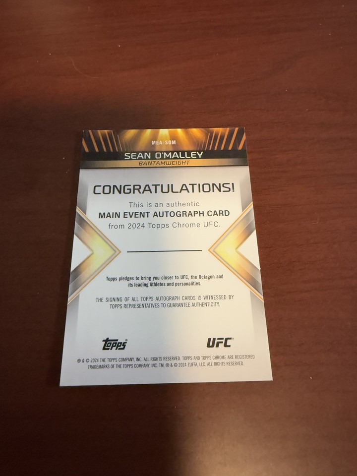 2024 Topps Chrome UFC Main Event Autograph #MEA-SOM Sean O'Malley | eBay