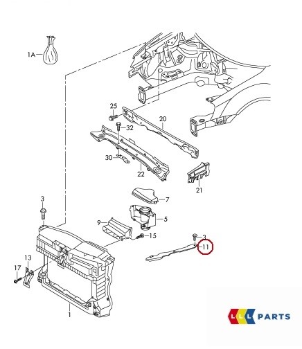 Genuine Volkswagen Golf Mk6 Radiator Left Upper Bracket 5K0806929B for ...