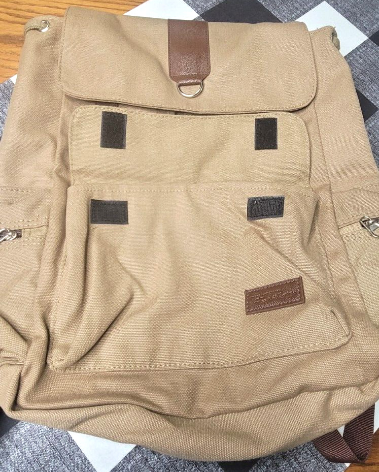 Bella Russo Canvas Leather Backpack School Bookbag 4 … - Gem