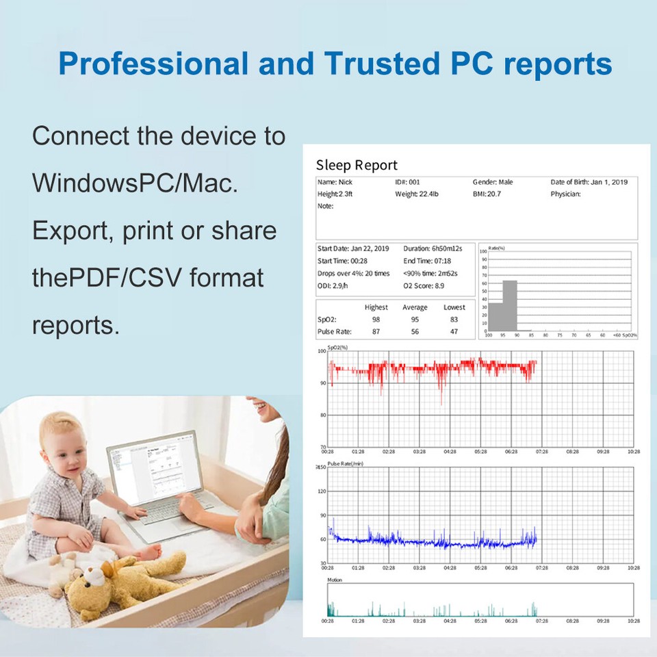 Neonatal Infant Baby Pulse Oximeter SpO2 Heart Rate Monitor App and PC ...