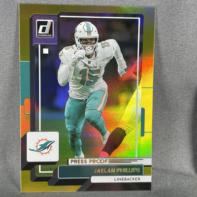 2022 Donruss Gold Holo Press Proof Jaelan Phillips Miami Dolphins #128 ...