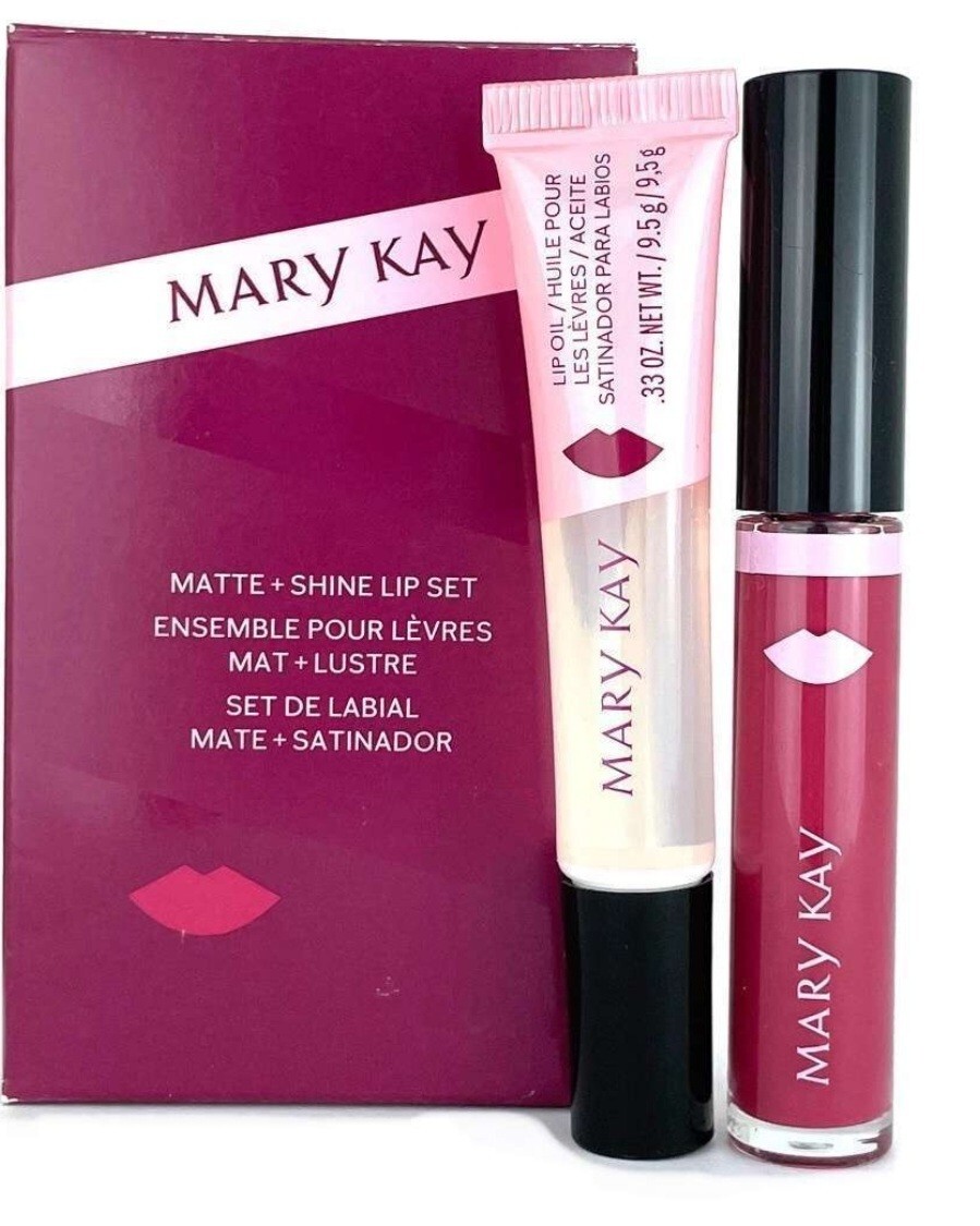 NIB Mary Kay Matte and Shine Lip Set Limited Edition Rose Pink + Lip ...