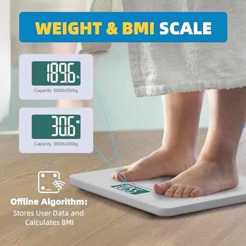 Scale for Body Weight, 550 lb Digital Bathroom Smart Scales BMI Weights ...