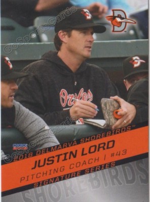 2018 Delmarva Shorebirds Justin Lord PC Baltimore Orioles | eBay