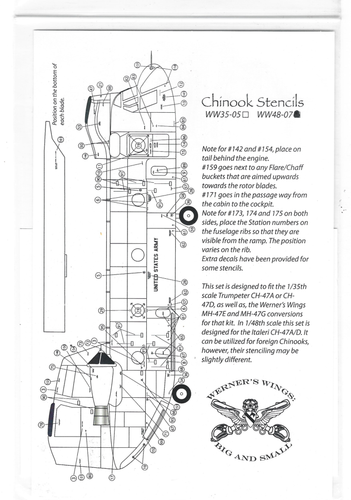 Werner's Wings CH-47 A/D Chinook Stencils, Decals in 1/48 07 | eBay