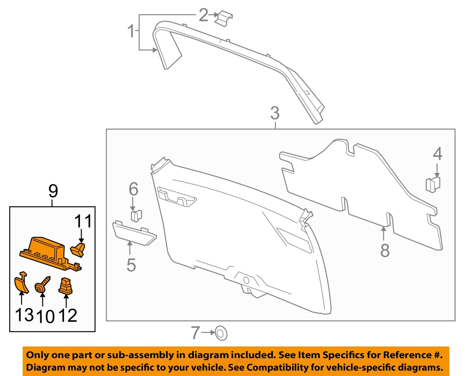 GM OEM 17-23 Acadia Lift Gate Interior Trim-Pull Pocket 84158405 | eBay