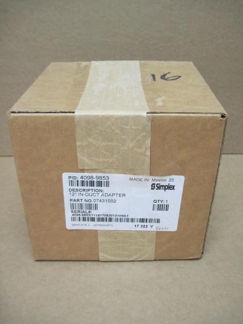 SIMPLEX 4098-9853 07431002 12" SMOKE DETECTOR IN-DUCT ADAPTER for sale ...