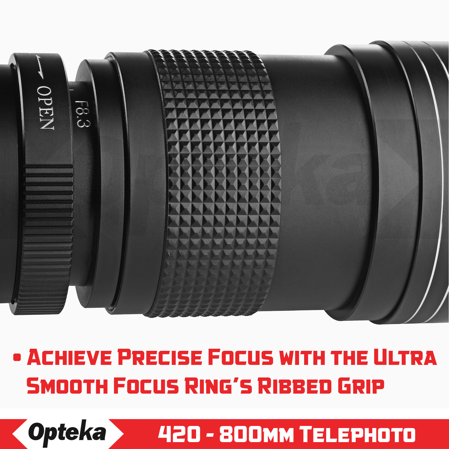 Opteka 420-800mm f/8.3 Telephoto Zoom Lens for Canon EOS EF Mount DSLR ...