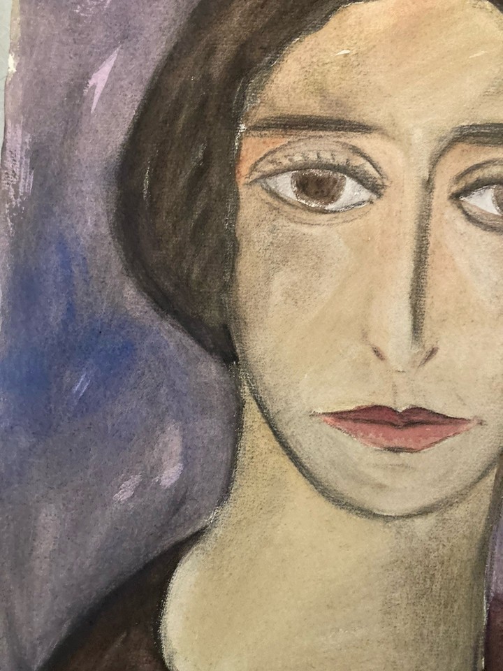 Painting Woman 1950 Portrait Bust To Identify Ancient Art | eBay UK