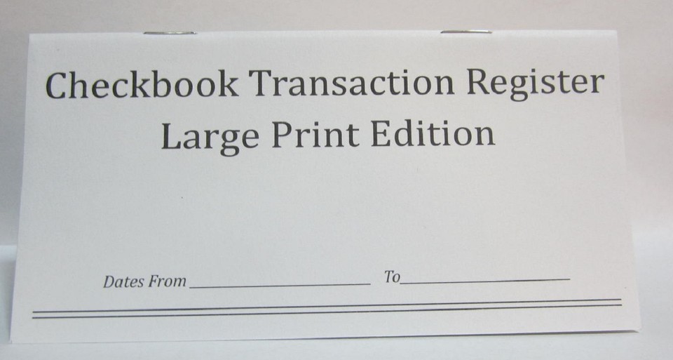 5 EASY TO READ CHECKBOOK TRANSACTION REGISTER LARGE PRINT CHECK BOOK ...