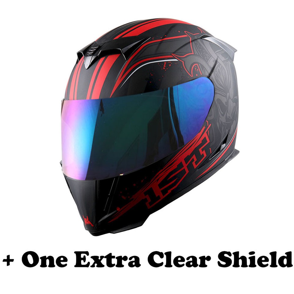 New 1Storm Adult Motorcycle Full Face Helmet Skull King + One Extra ...