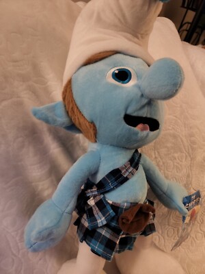 GUTSY SCOTTISH KILTED SMURF Smurfs Movie BIG 20 inch PLUSH KELLYTOY ...