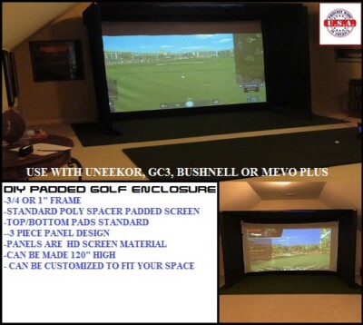 Golf Simulator Frame DIY**PADDED** GOLF CAGE** POLY SPACER SCREEN/PADS ...
