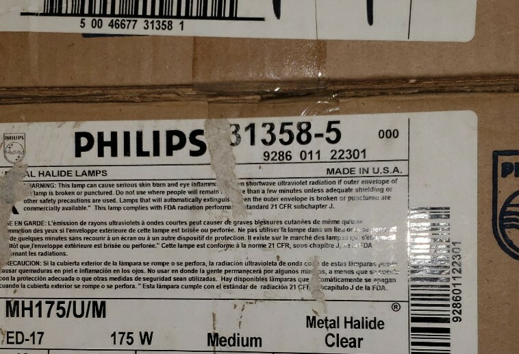 💡(1 bulb) Philips MH175/U/M Metal Halide Lamp Light Bulb 175W M57/E ...