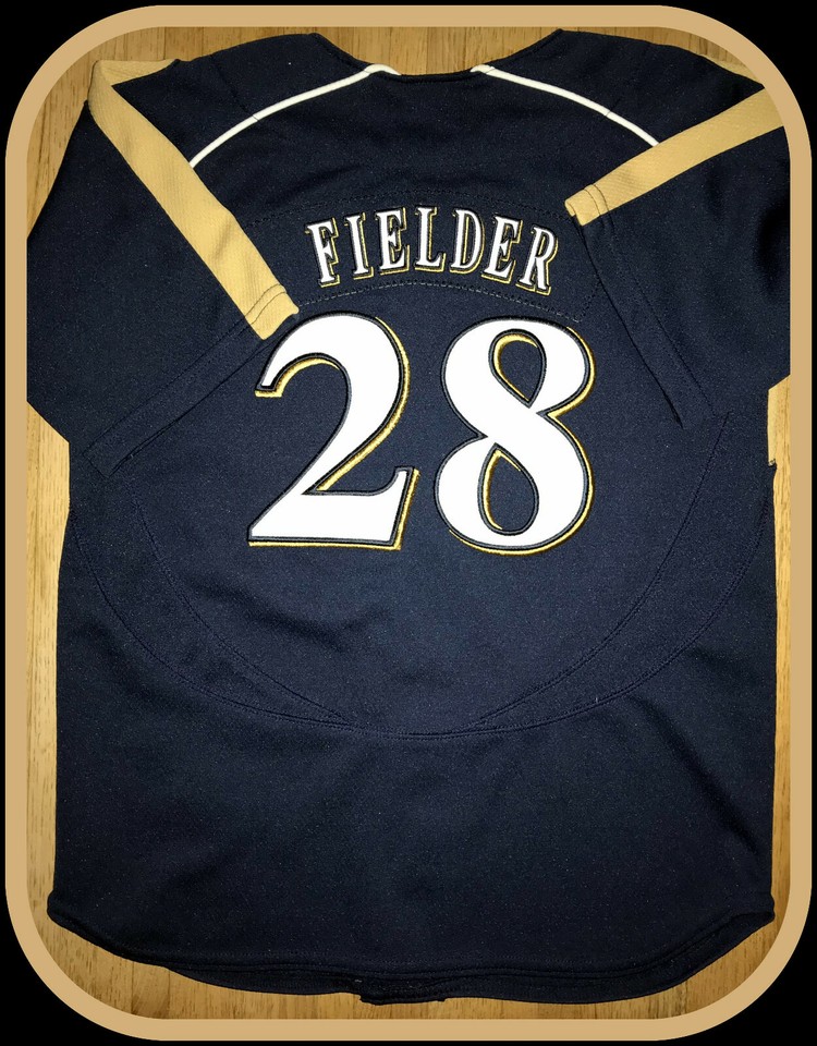 MILWAUKEE BREWERS PRINCE FIELDER STITCHED NIKE JERSEY KIDS SIZE 7 FREE ...