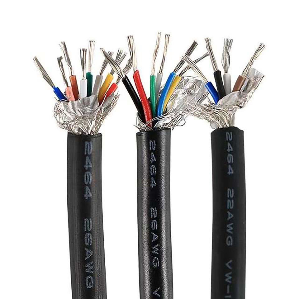 22/24/26 AWG Multi-Core Shielded Wire Cable AL Aluminum Foil Braid ...