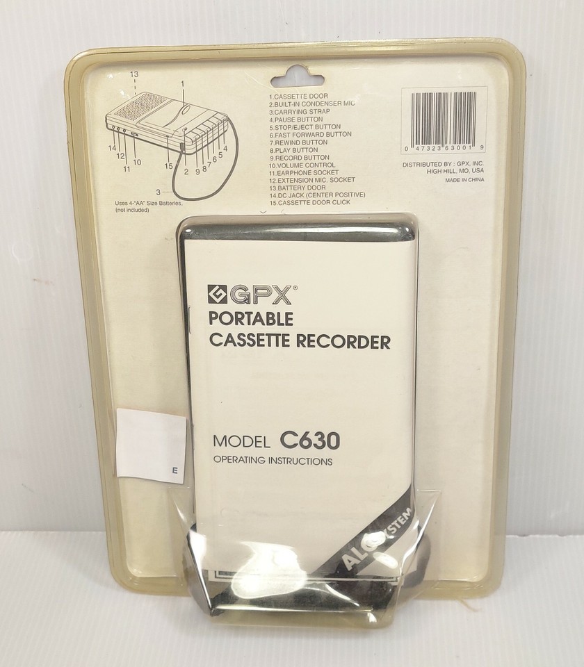 GPX Portable Cassette Recorder Taper Player Model No. C630 BRAND NEW | eBay