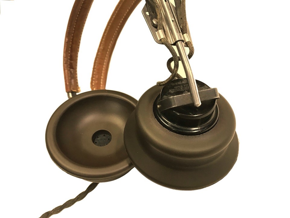 WWII USAAF Brown Headphone Headset Ear Pad Cushions HS-23 HS-33 ANB-H-1 ...