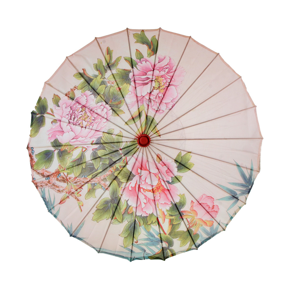 Chinese Silk Cloth Umbrella Parasol 33 Inch Diameter | eBay UK