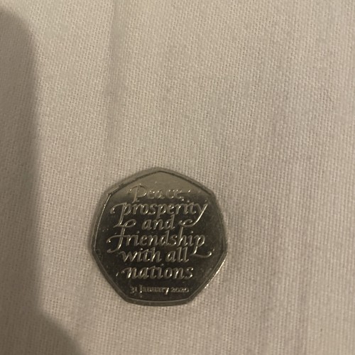 Extremely Rare Brexit 50p Coin Peace Prosperity And Friendship With All ...
