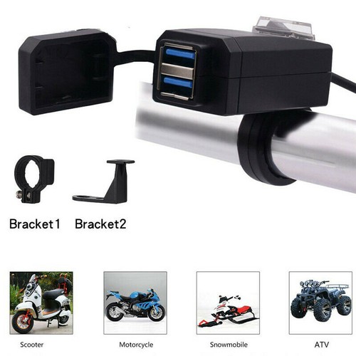 Dual USB Port Motorbike Motorcycle Charger Socket Power Adapter ...