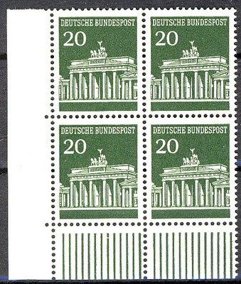 507 Brandenb. Tor 20 Pf Eck-Vbl. ul ** postfrisch | eBay
