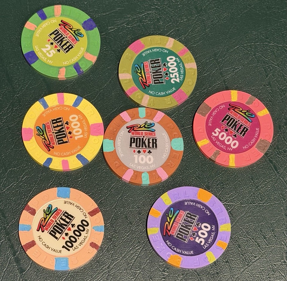Rio World Series Of Poker WSOP Sample Set (7 Chips) Paulson Gaming ...