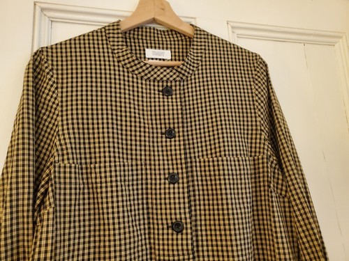 Toast Dress Size 14 Mustard Black Check Relaxed Midi Front Pleat ...