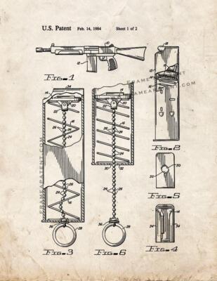 Ammunition Magazine Patent Print Old Look | eBay
