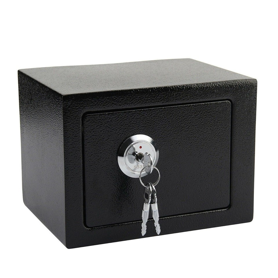 SOLID STEEL SAFE HEAVY DUTY FIREPROOF HOME OFFICE MONEY CASH VALUABLES ...