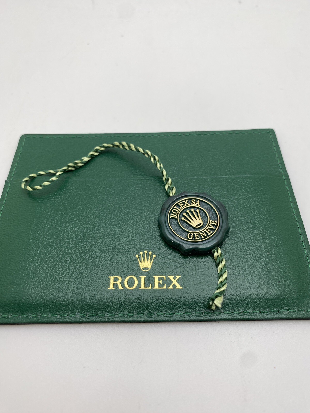 New Authentic Rolex Officially Certified Chronometer Green Hang Tag ...
