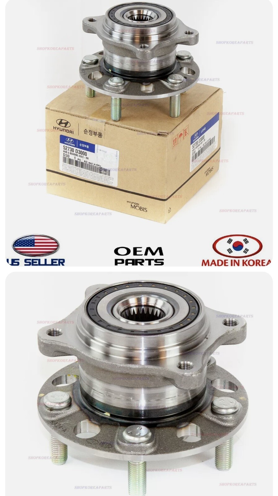 OEM 52730 D3000 Hub & Bearing Assembly Rear Wheel for Hyundai Tucson ...