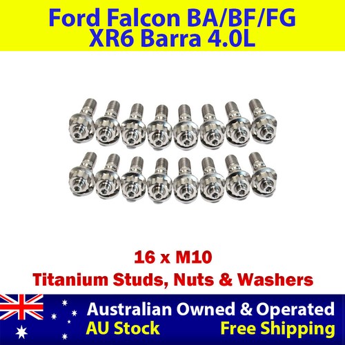 Titanium Exhaust Manifold & Turbo Stud Kit For Ford Falcon XR6 BA/BF/FG ...