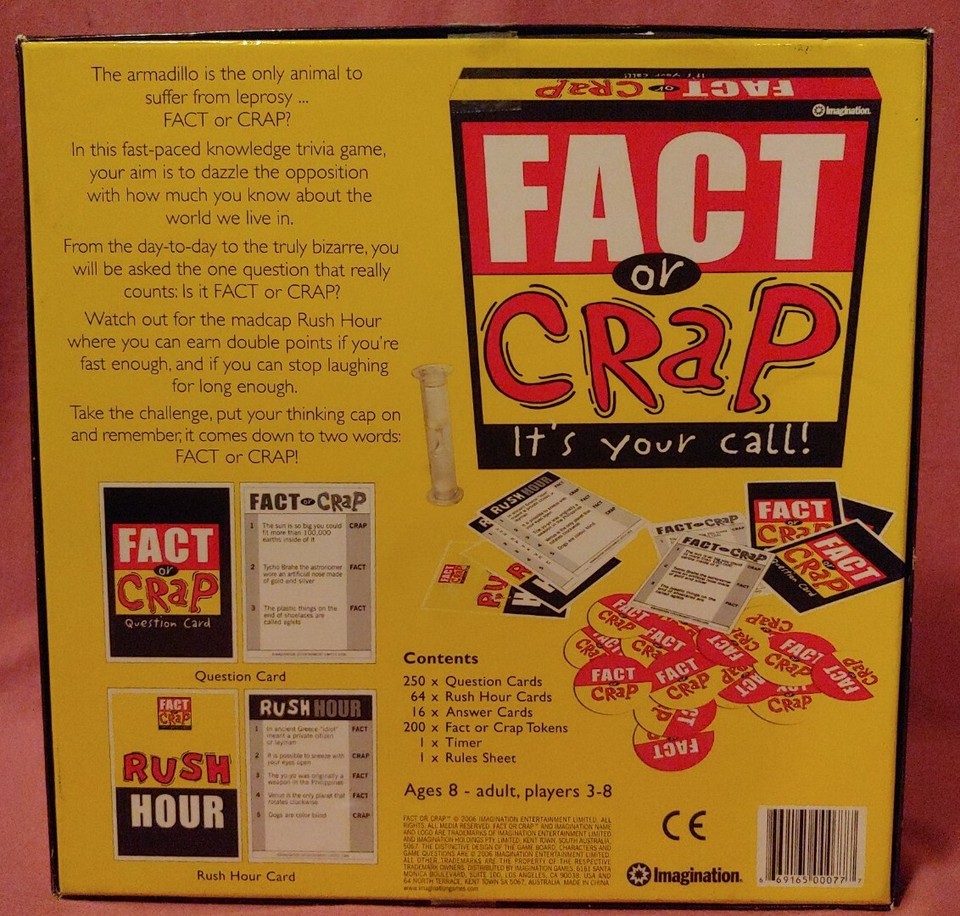 Fact Or Crap It's Your Call Board Game Imagination Complete | eBay