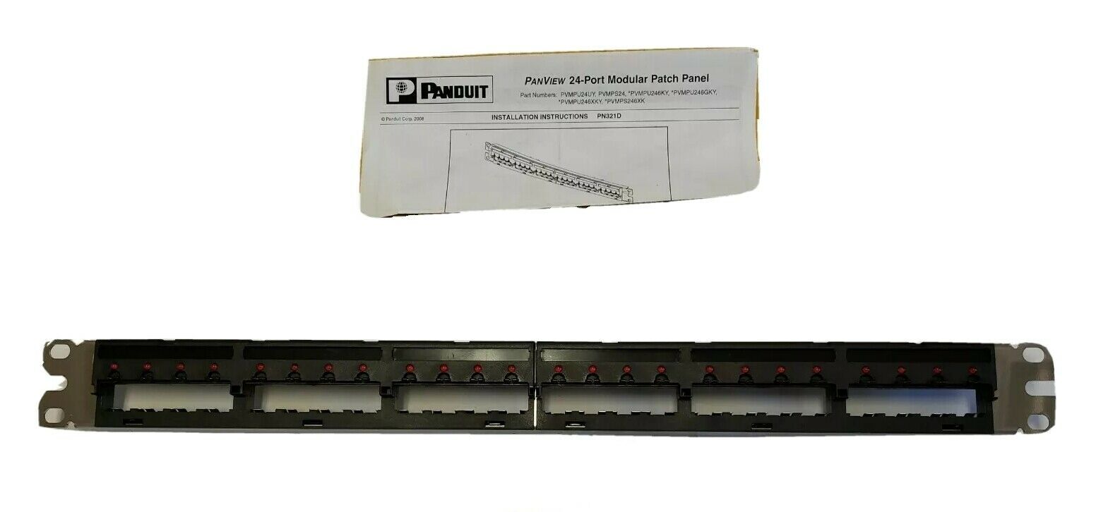 PANDUIT PANVIEW PVMPS24 24 PORT CAT6 PATCH MODULAR PANEL STP Shield for ...