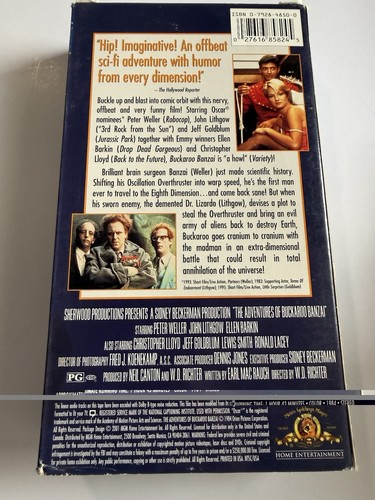 The Adventures of Buckaroo Banzai Across the 8th Dimension (VHS, 1984 ...