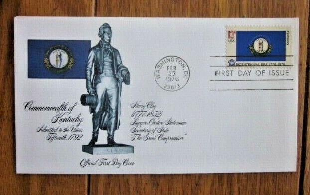 OKLAHOMA STATE FLAG 1976 fleetwood cachet fdc STATUE OF SEQUOYAH ...